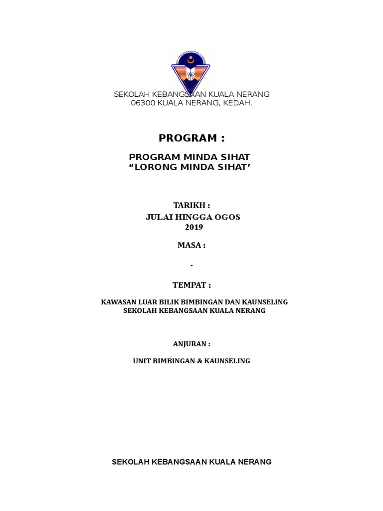 Kertas Kerja Lorong Minda Sihat | PDF