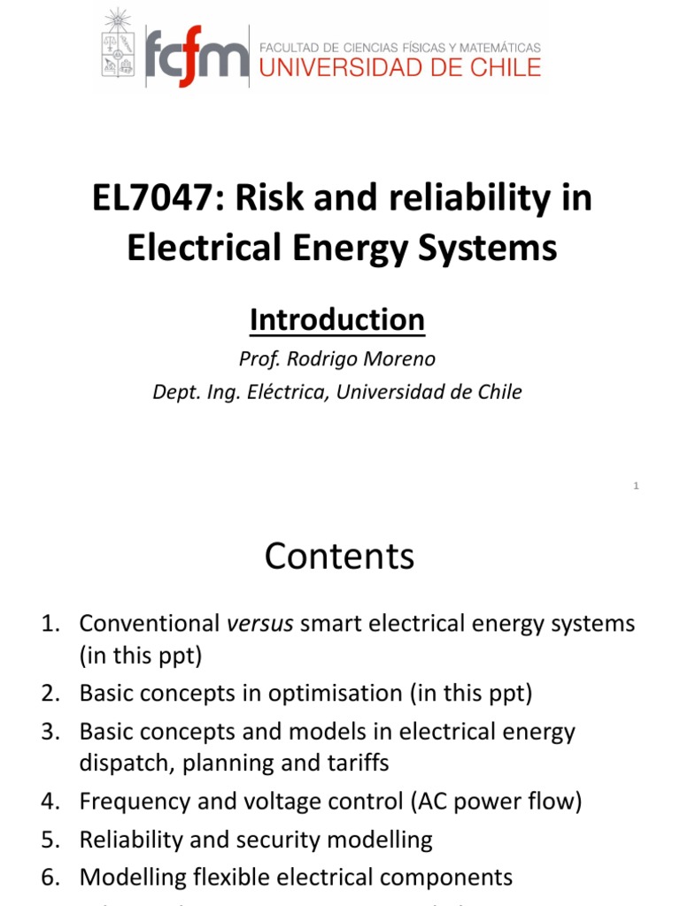 EL7047: Risk and Reliability in Electrical Energy Systems | PDF ...