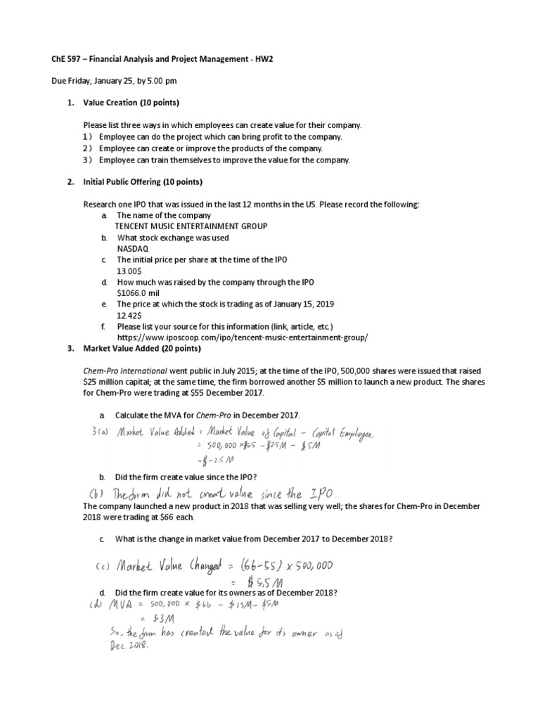 ChE 597 HW 2 | PDF | Present Value | Financial Services