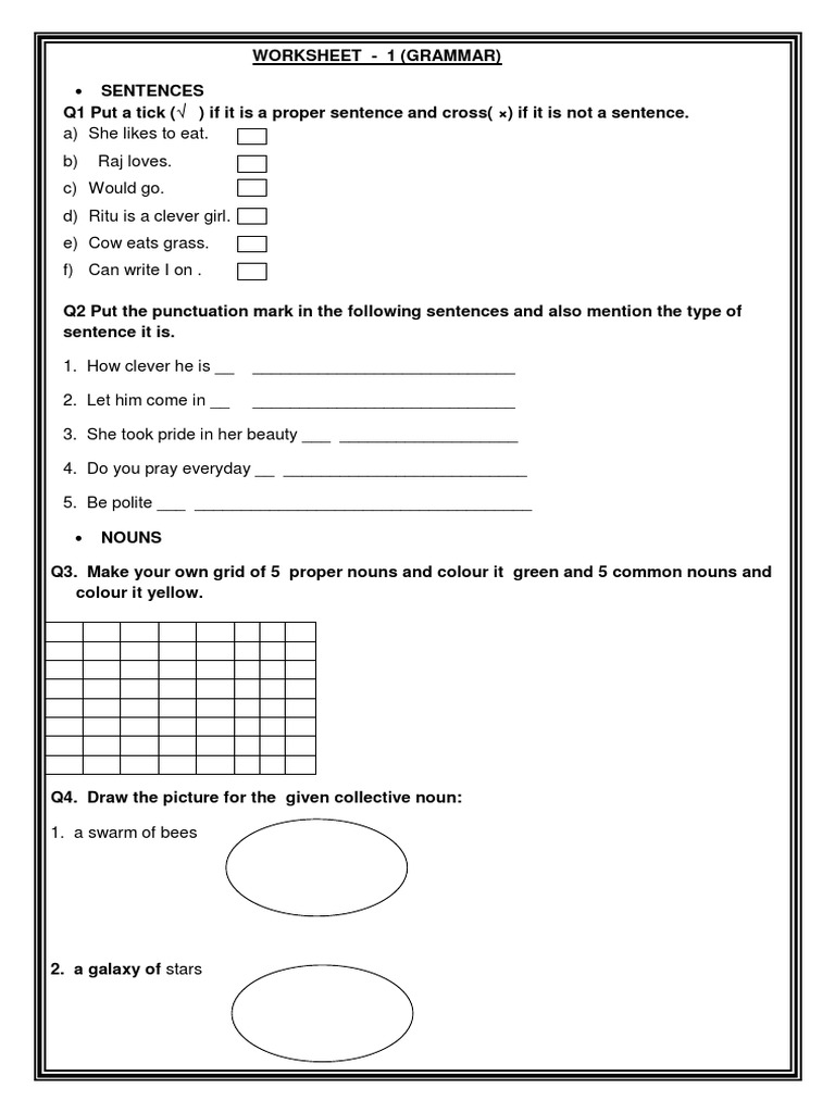 CBSE Class 3 English Practice Worksheets (119) - Grammer