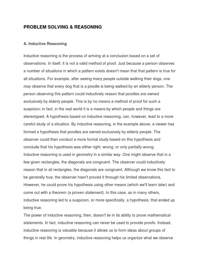 Problem Solving | PDF | Mathematical Proof | Deductive Reasoning