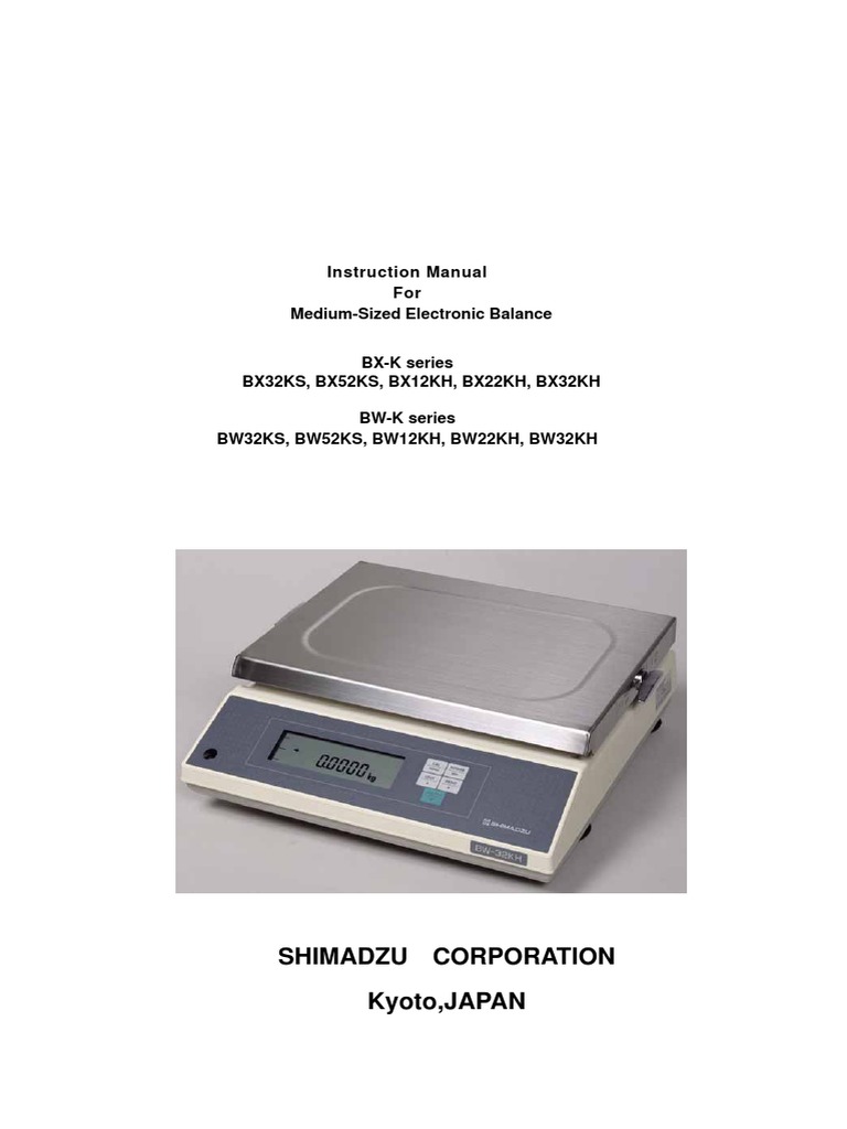 bx32kh Shimadzu | PDF | Weighing Scale | Weight