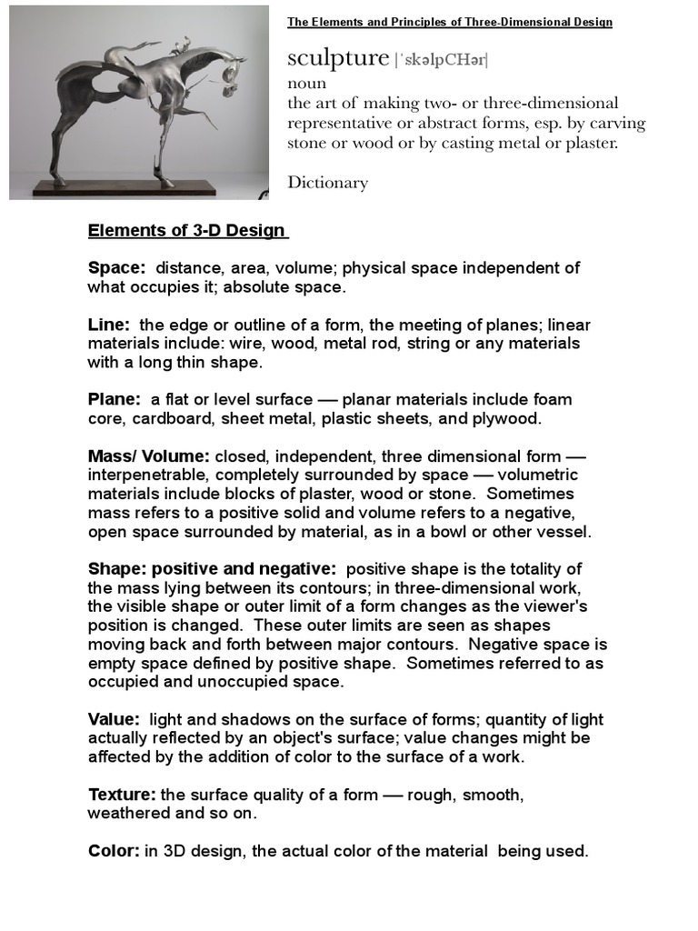 Elements and Principles of Sculpture | PDF | Shape | Space