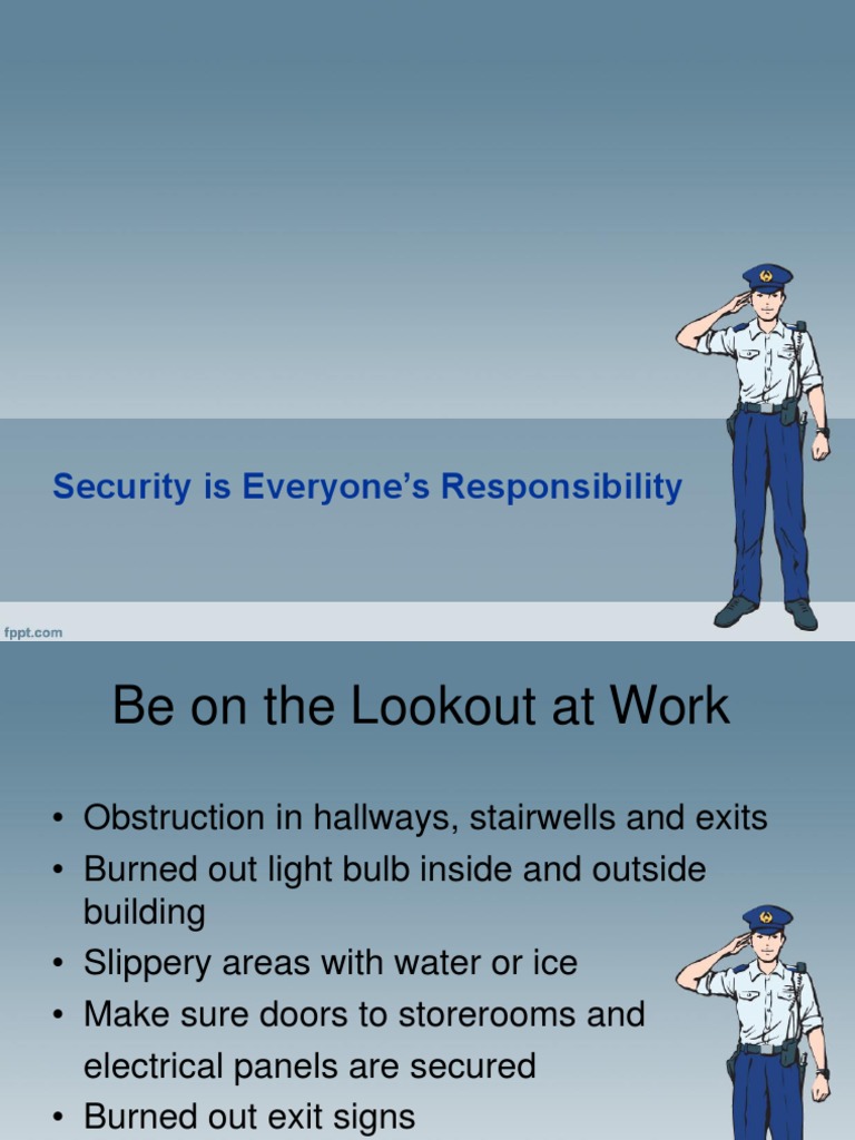 Security Is Everyone's Responsibility | PDF | Wound | First Aid