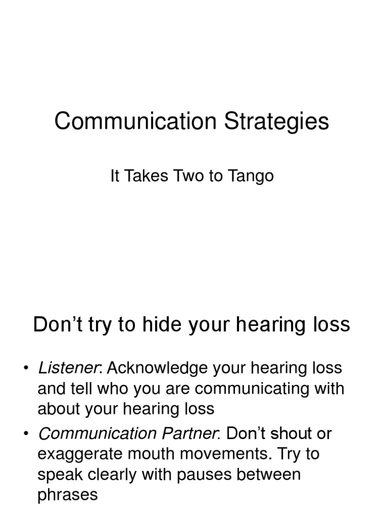 Effective Communication Tips for Hearing Loss | PDF | Hearing Loss ...