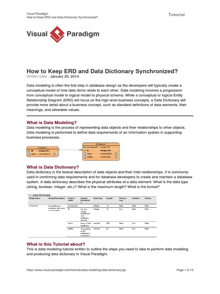 Data Modeling Data Dictionary | Download Free PDF | Conceptual Model ...