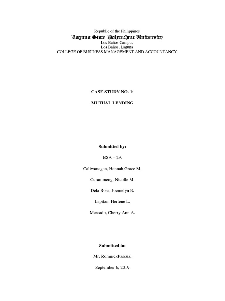 Mutual Lending Case Study | PDF | Interest | Loans