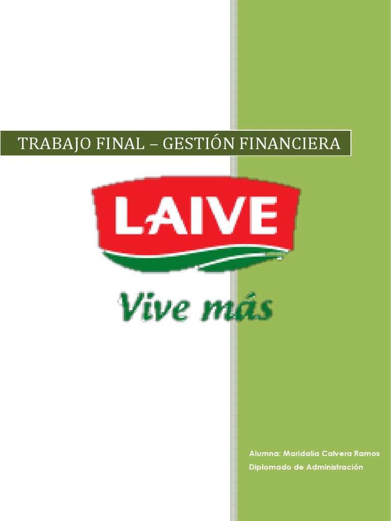 Trabajo Laive | PDF | Deuda | Hoja de balance