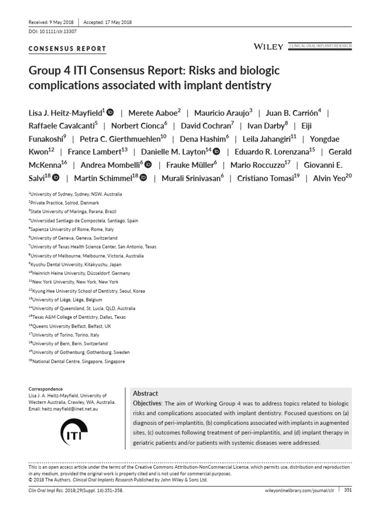 23 Group4 Consensus Report | PDF | Dental Implant | Geriatrics