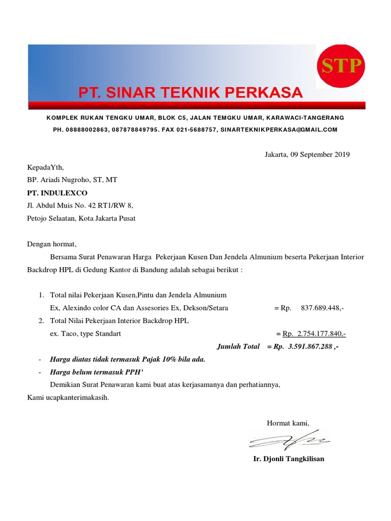 Surat Penawaran Harga - SPH | PDF