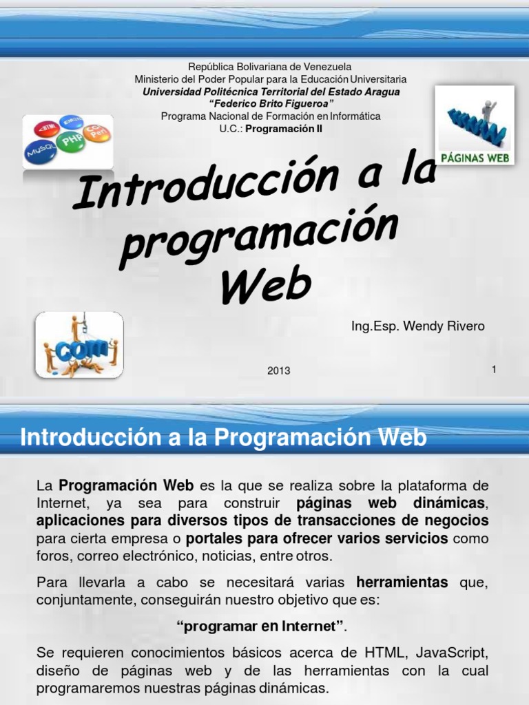Introduccion A La Programacion Web | PDF | Servidor web | Internet y web