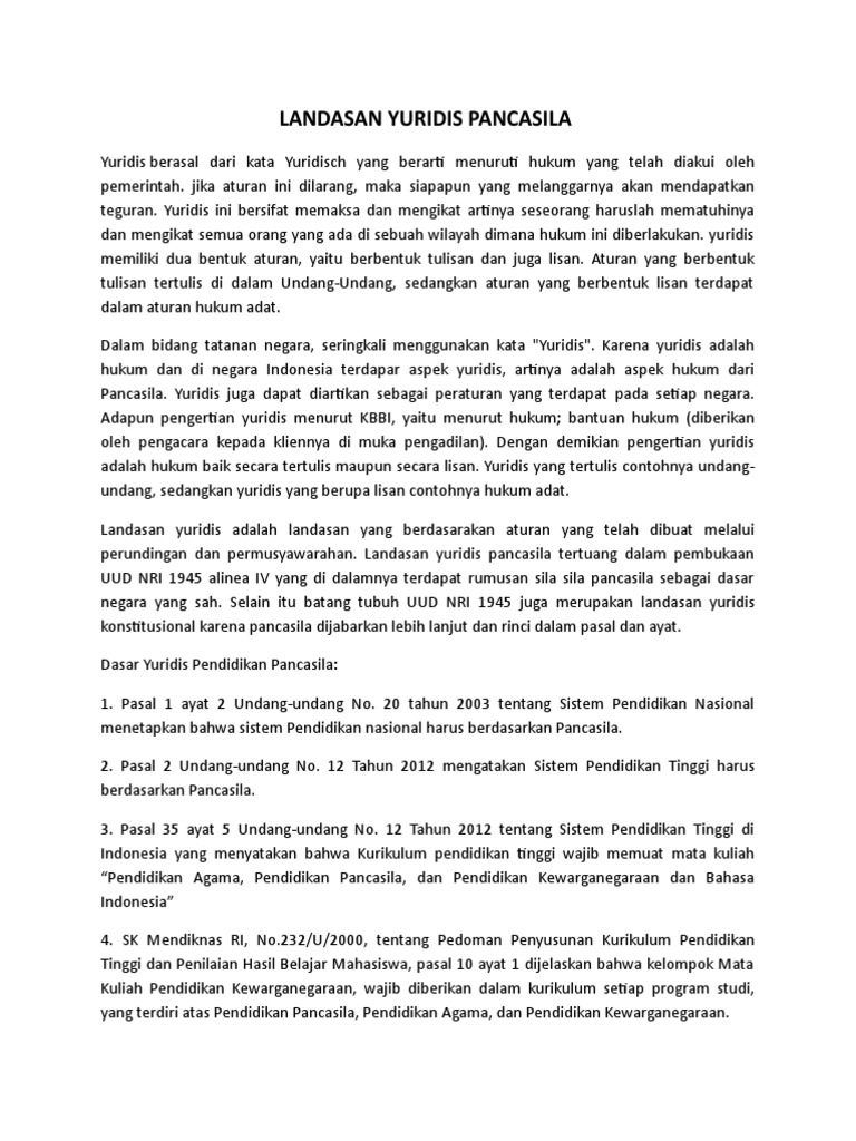 Landasan Yuridis | PDF
