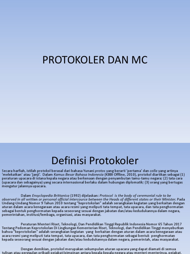 Tugas Protokoler Dan MC | PDF