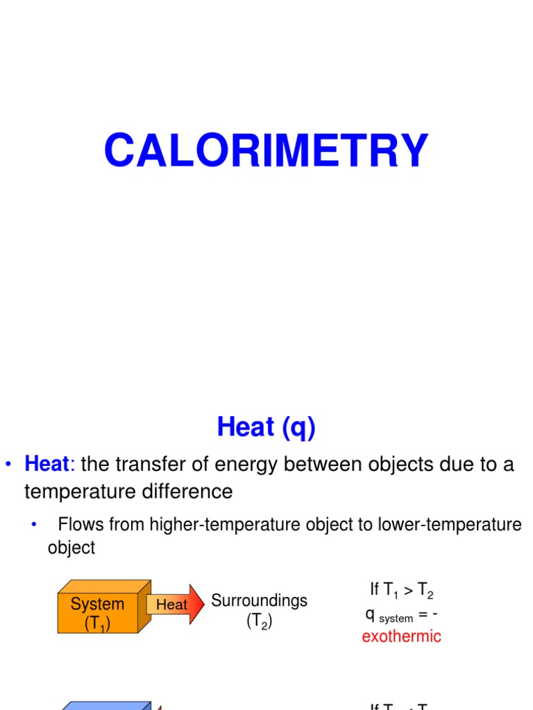 CHEM 2122 Lesson 5 Caloriemetry | PDF | Calorie | Properties Of Water