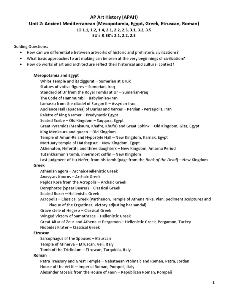 Ancient Mediterranean Art Overview | PDF | Sculpture