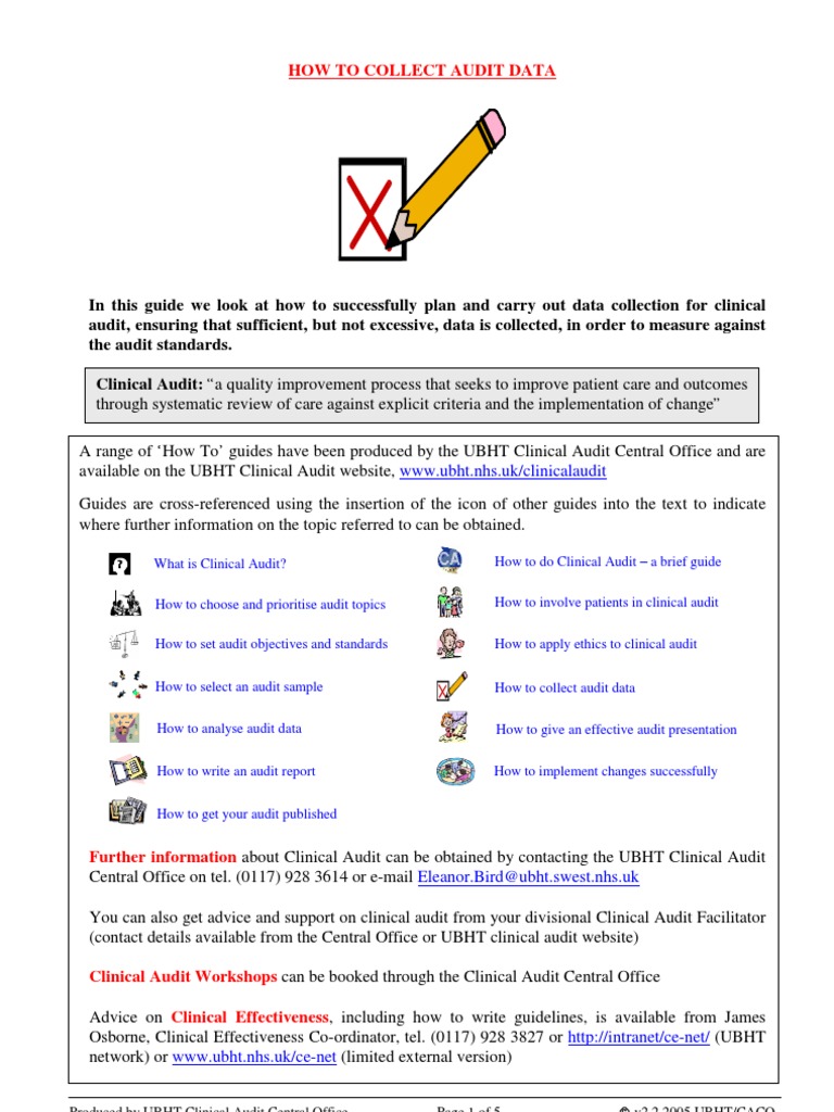Guide to Collecting Clinical Audit Data | PDF | Business | Science