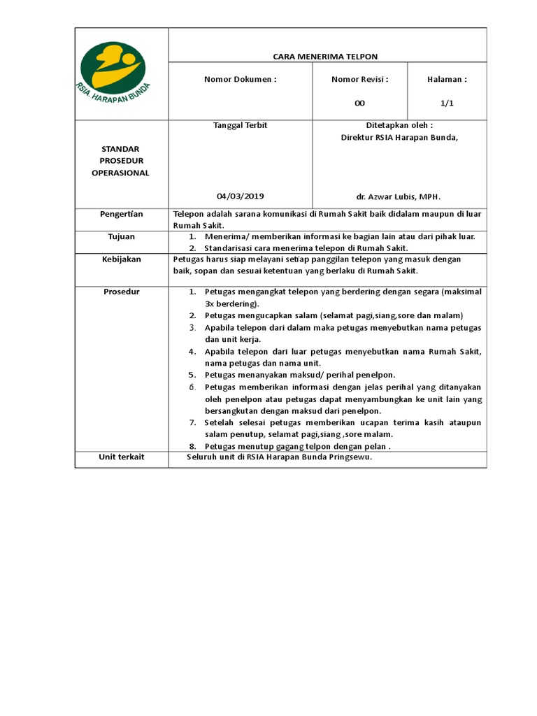 Sop Angkat Telepon | PDF