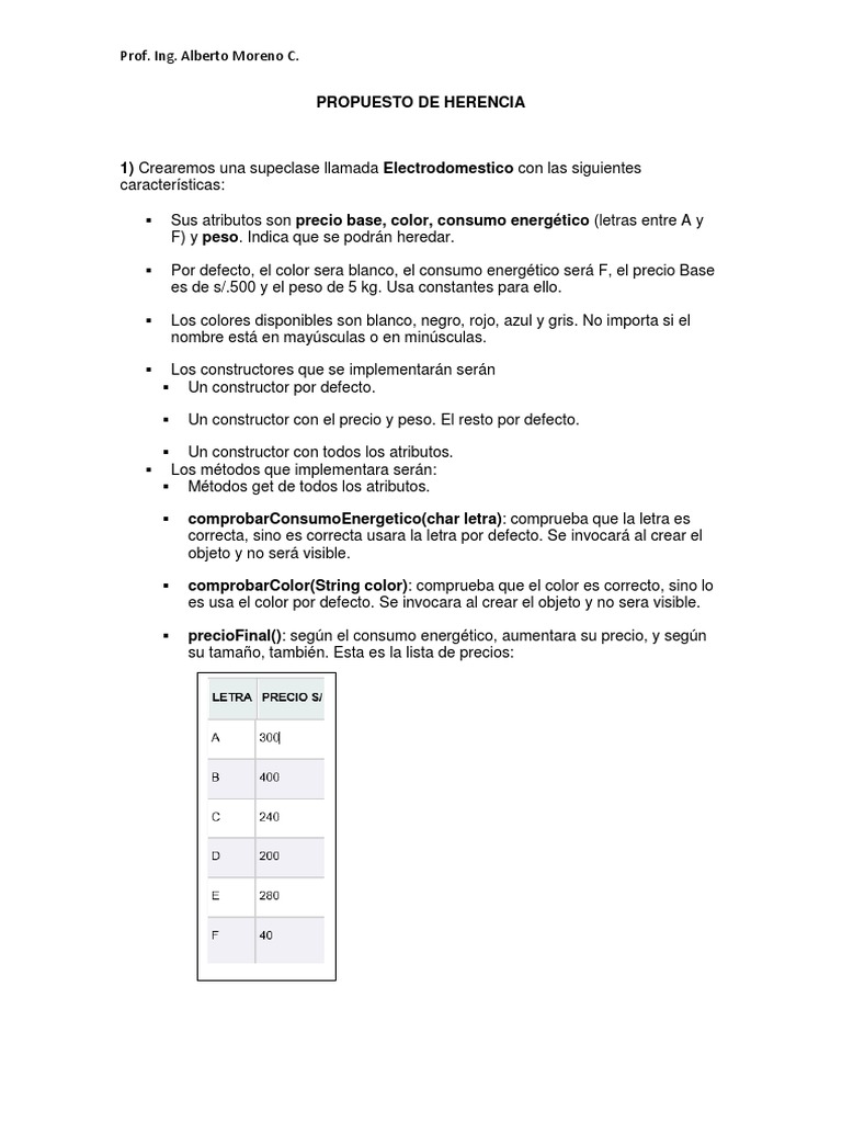 Herencia Prpuesto2 | PDF | Herencia (Programación Orientada a Objetos ...