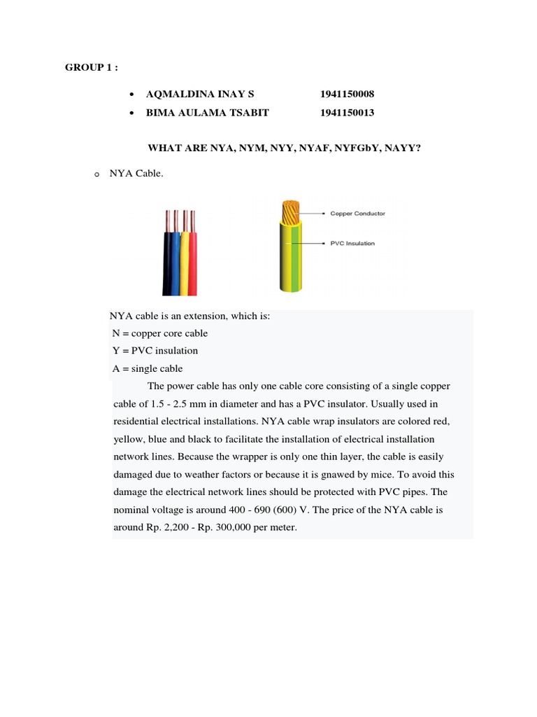 Cables | PDF | Electrical Wiring | Alternating Current