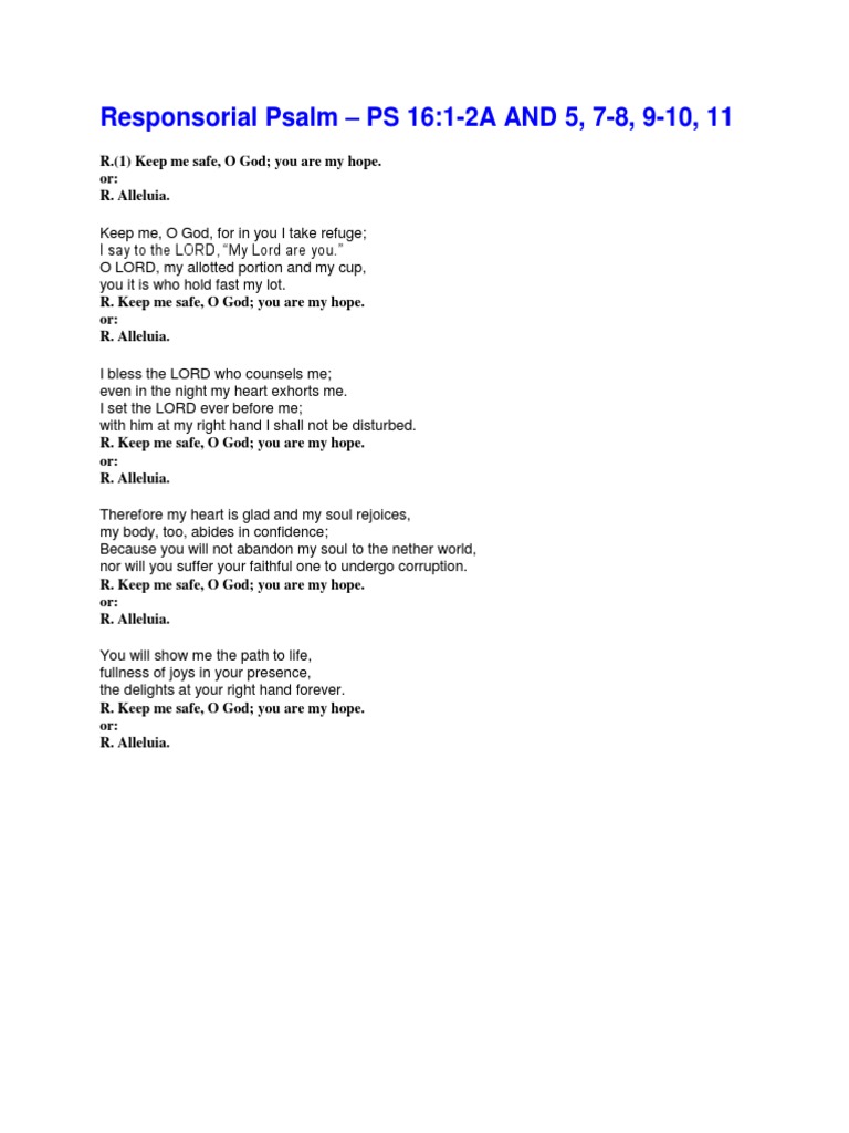 Responsorial Psalm | PDF