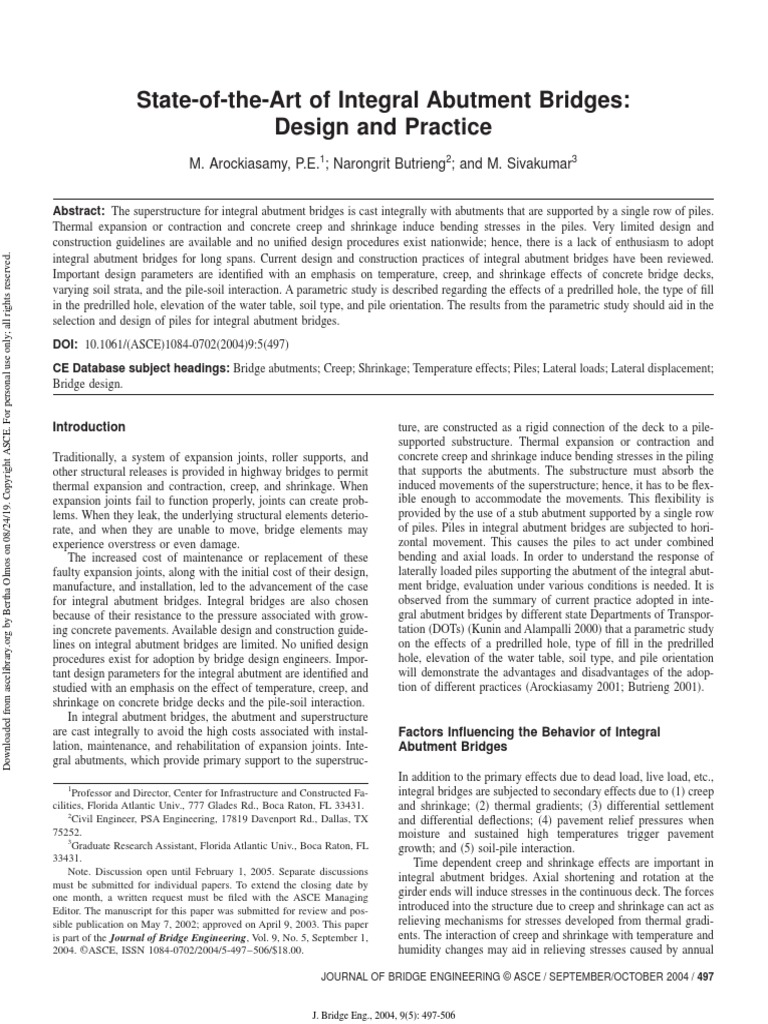 State-of-the-Art of Integral Abutment Bridges: Design and Practice ...