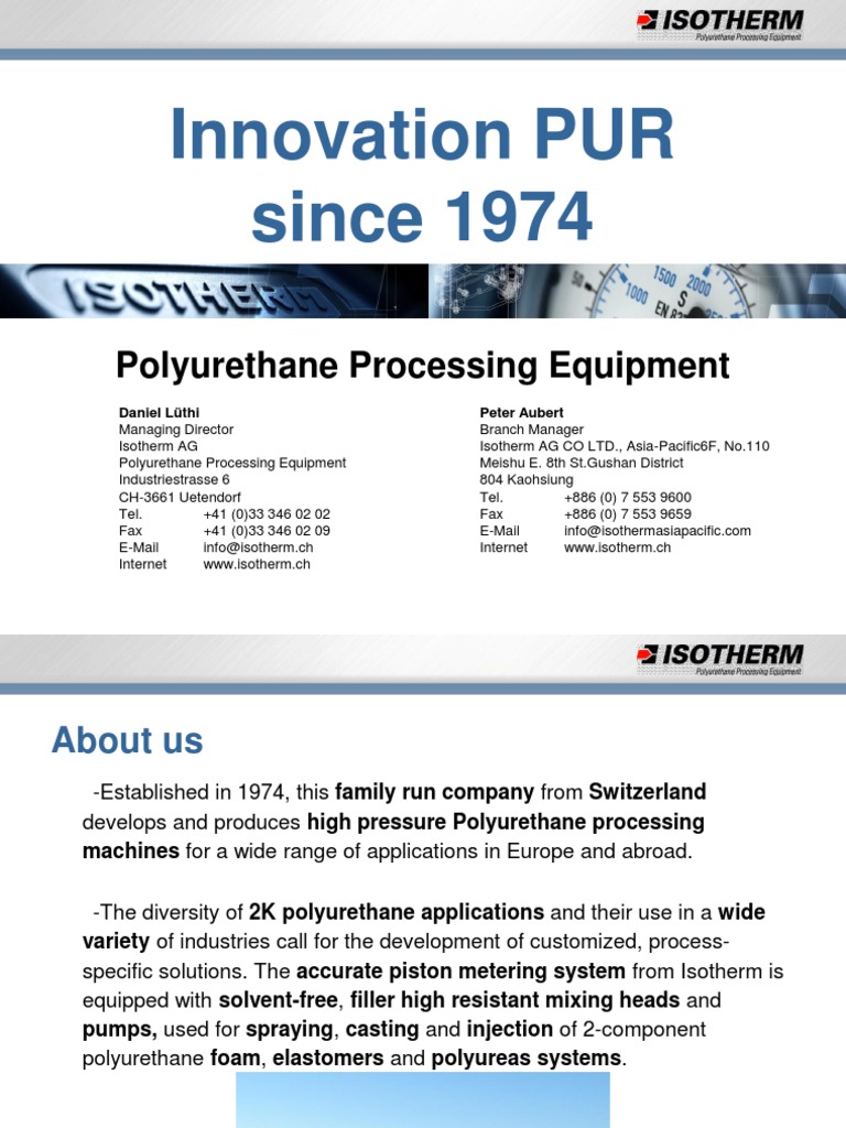 Innovation PUR Since 1974: Polyurethane Processing Equipment | PDF ...
