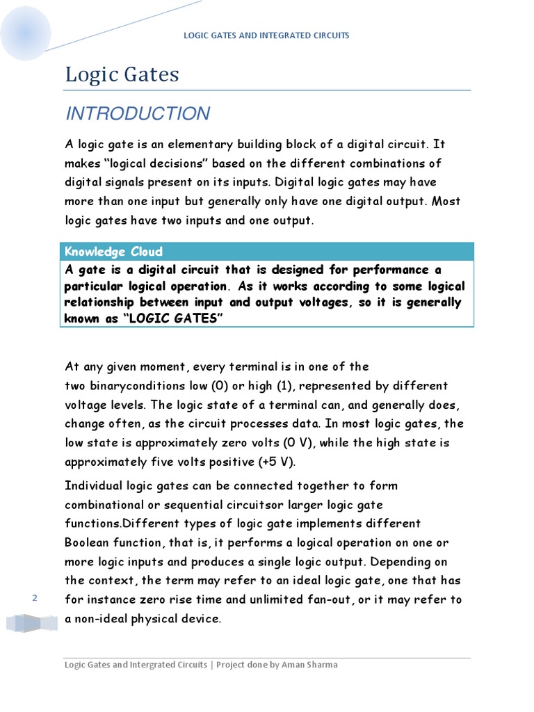 Logic Gates: Knowledge Cloud | PDF | Logic Gate | Electronic Circuits