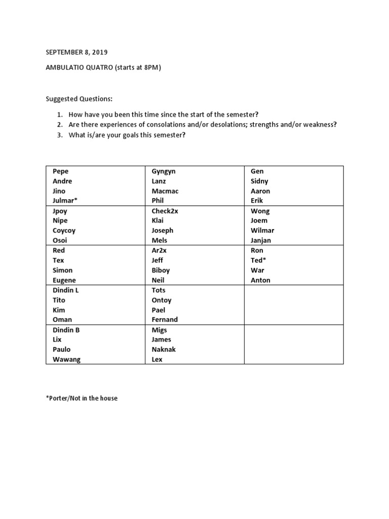 Ambulatio September | PDF