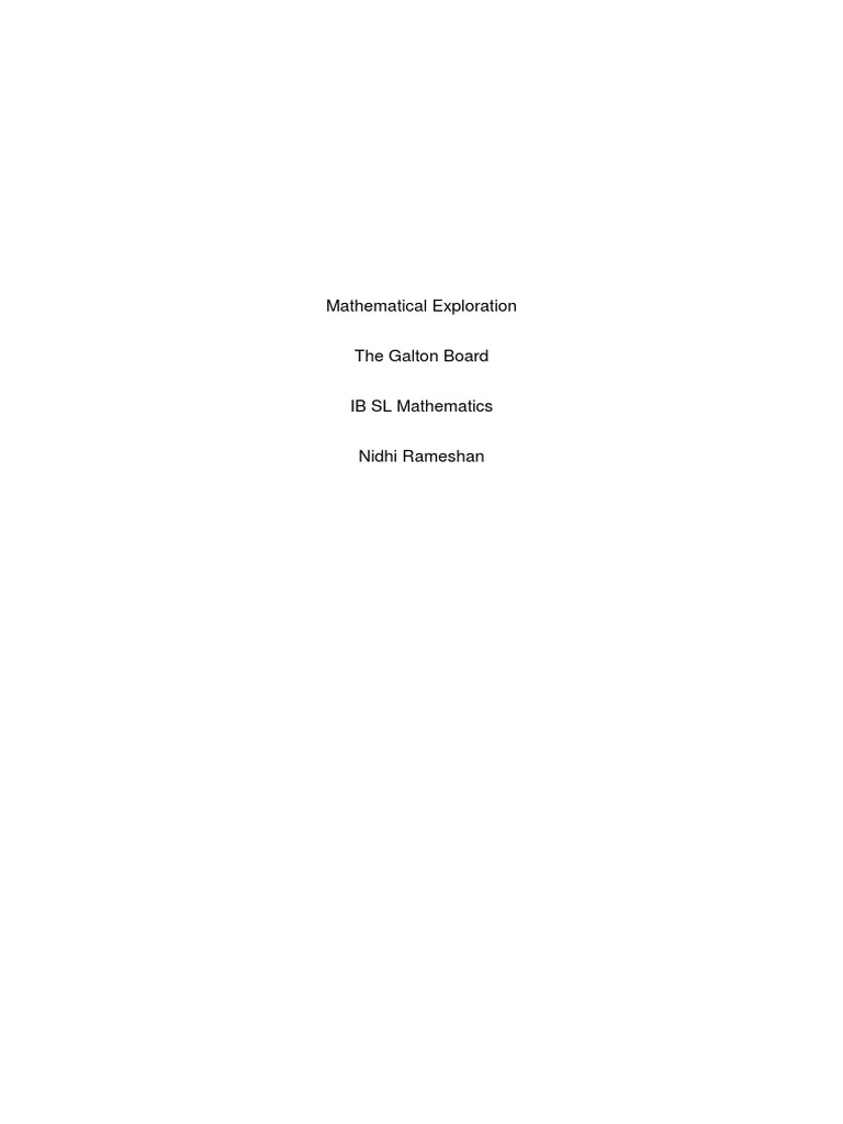 Mathematics Research Paper - Binomial Distribution With The Galton ...