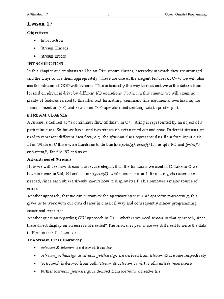 17 - IO Streams | PDF | Class (Computer Programming) | Method (Computer Programming)