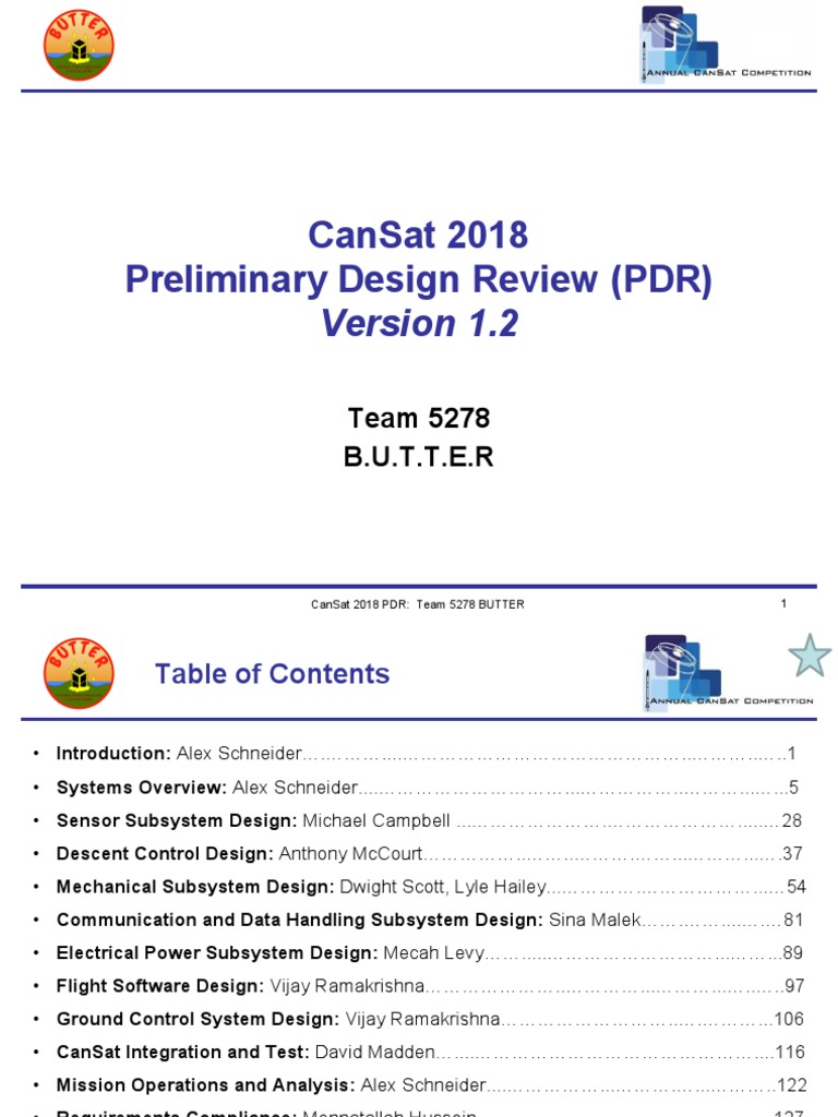 Cansat2018 5278 PDR | PDF | Atmospheric Entry | Space Capsule