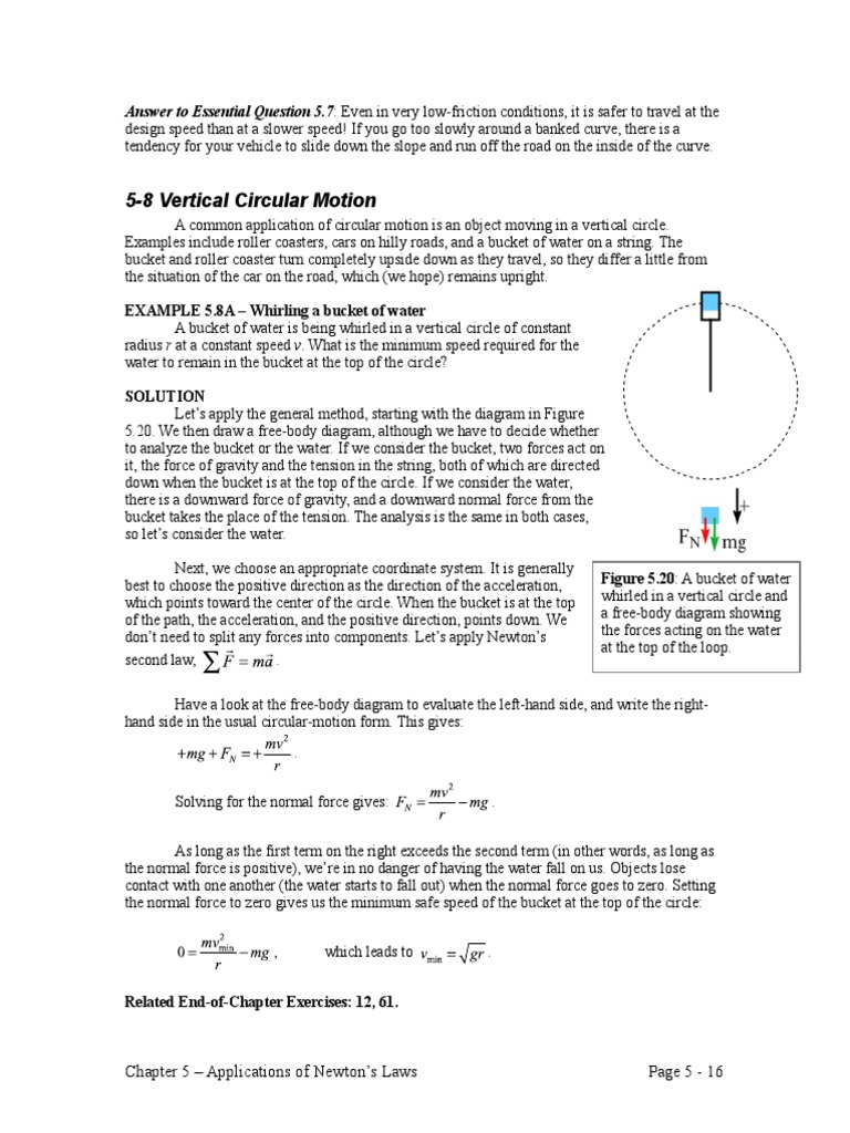 5-8 Vertical Circular Motion | PDF | Force | Weight