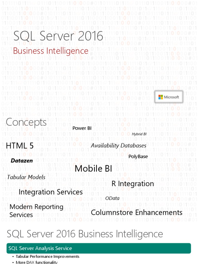 Bi Enhancement In Sql Server 2016 Pdf R Programming Language