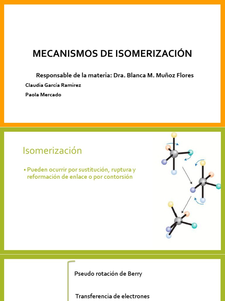 Mecanismos de Isomerización | PDF | Complejo de Coordinación | Moléculas