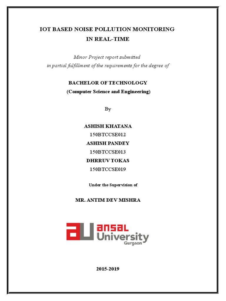 B.tech Major Project | PDF | Noise | Sound