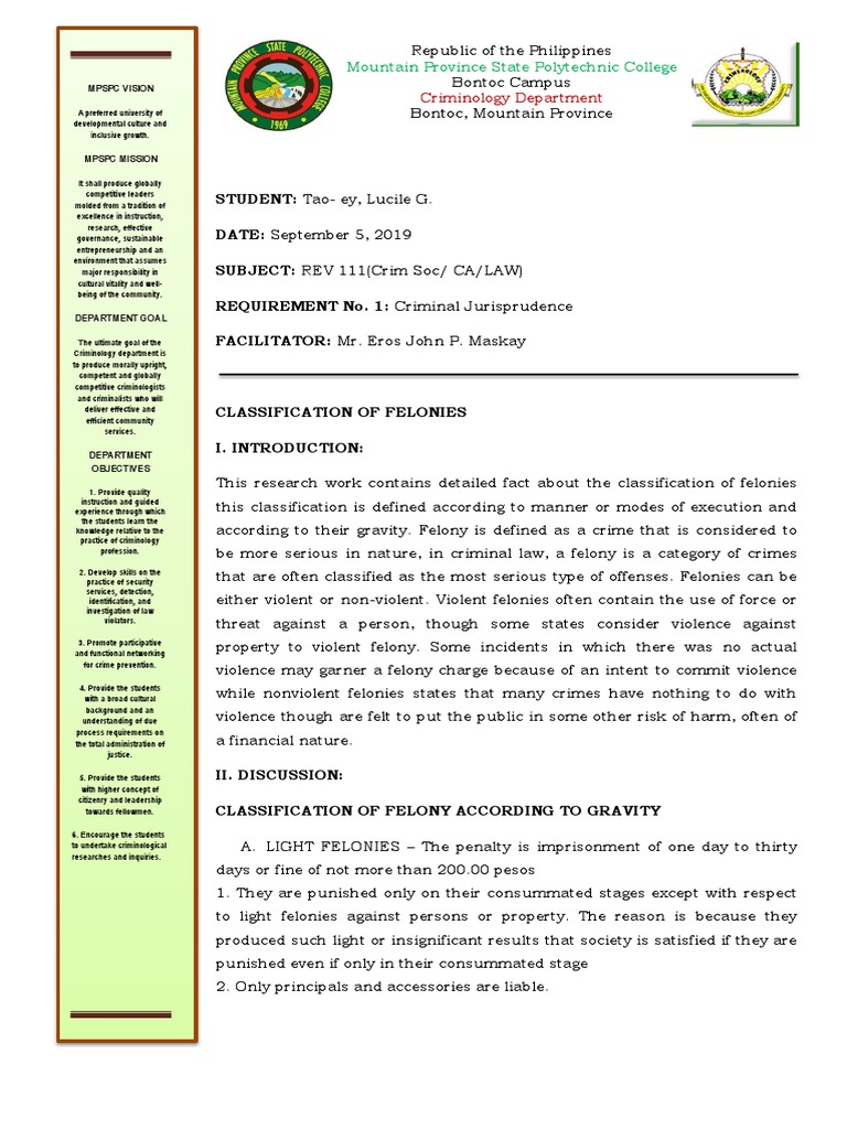 Mountain Province State Polytechnic College: Criminology Department ...