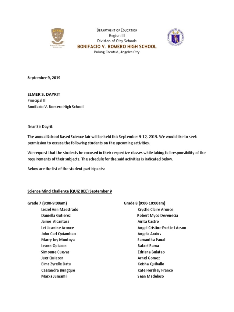 Bonifacio V. Romero Science Fair 2019 | PDF