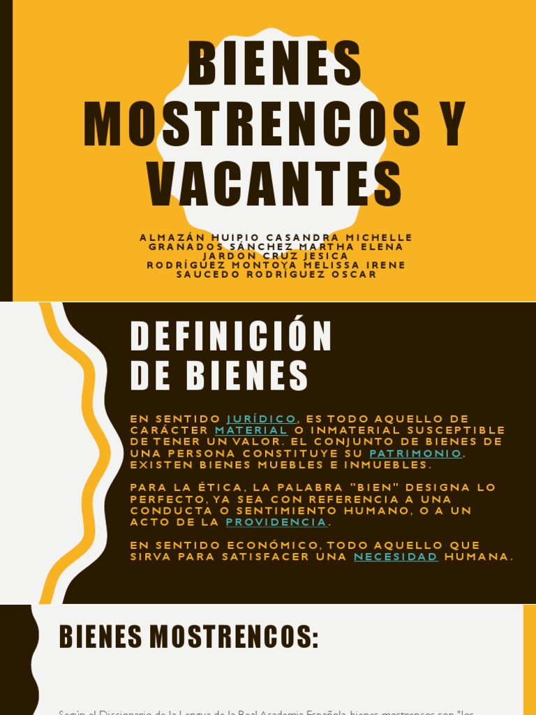 Bienes Mostrencos y Vacantes: Definición y Ejemplos | PDF | Propiedad ...