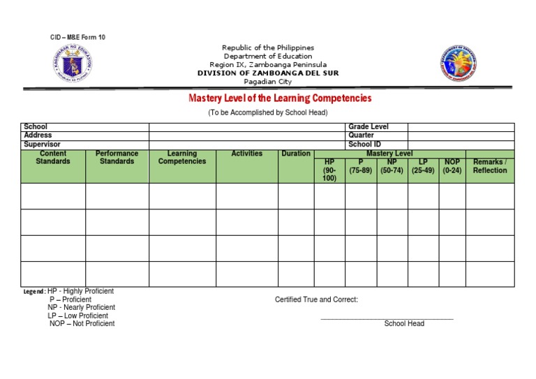 CID-M&E Form 10