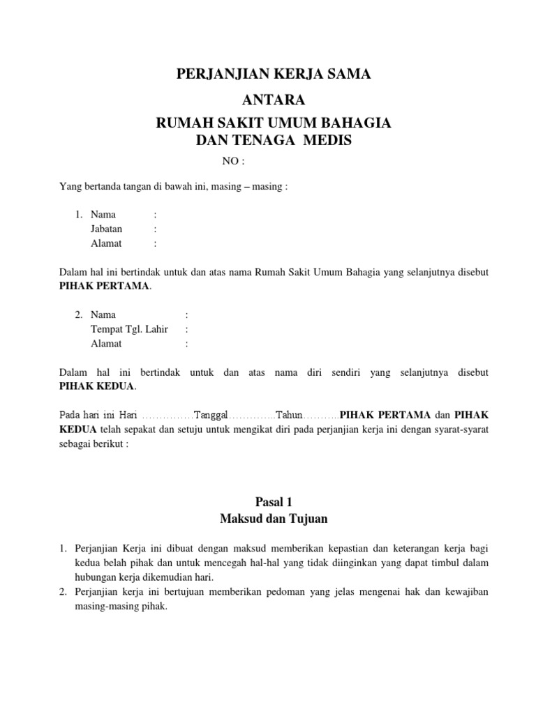 Perjanjian Kerja Dokter Umum Pdf
