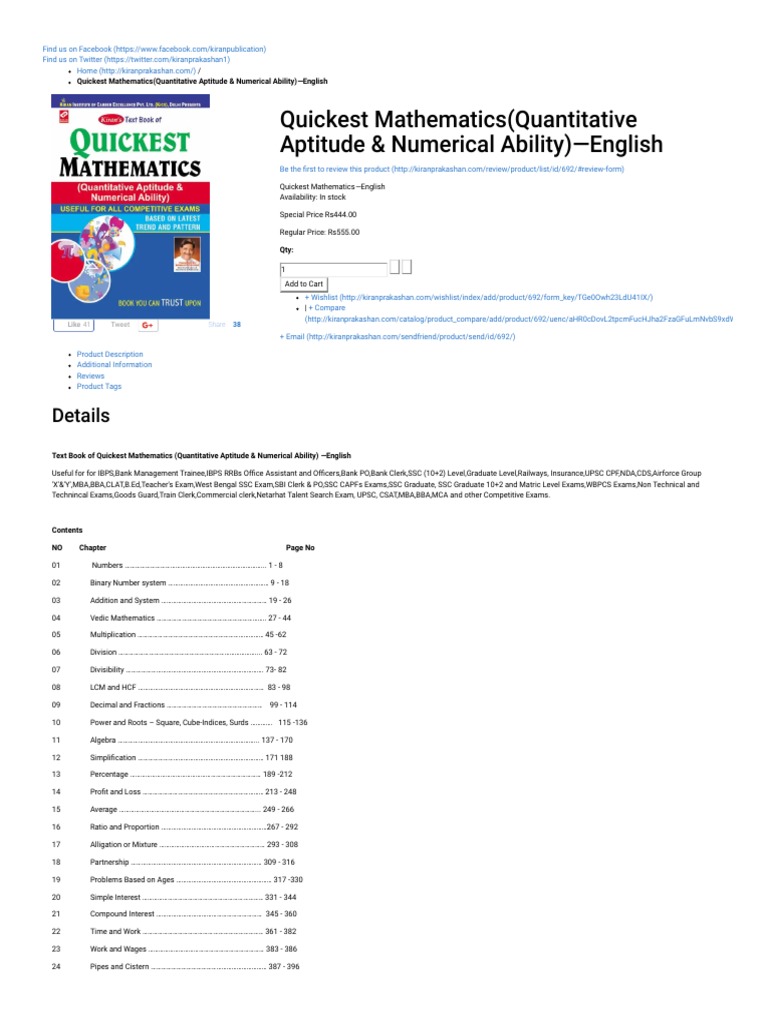 Quickest Mathematics-English | PDF | Area | Elementary Mathematics