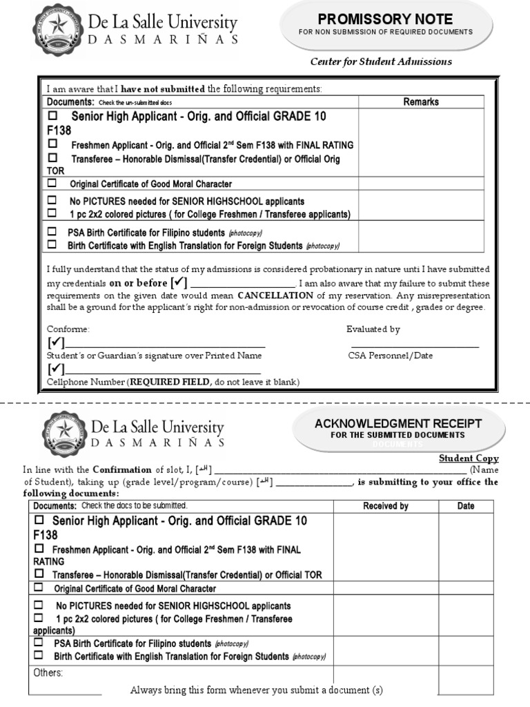 Promissory Note For Required Documents 2016long | PDF | Business