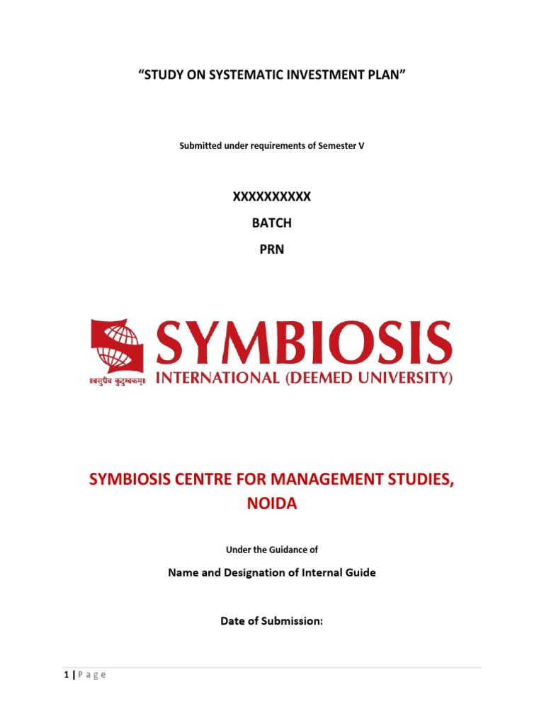 Systematic Investment Plan | PDF | Investing | Interest