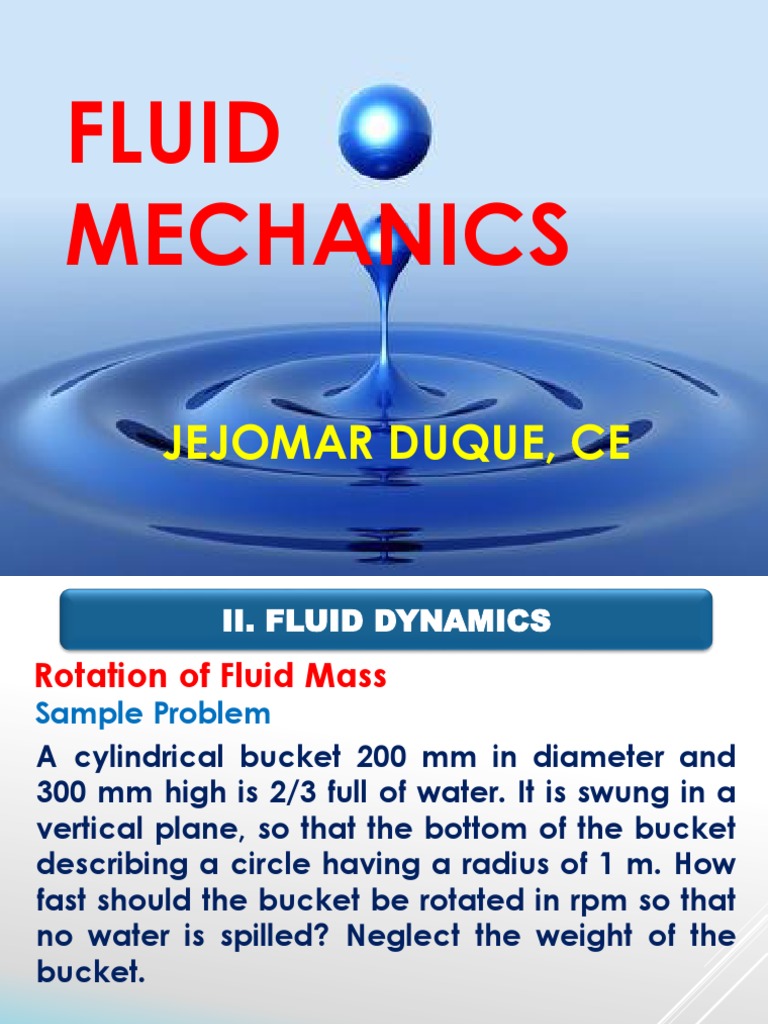 Bucket Rotation for Fluid Dynamics | PDF | Fluid Dynamics | Volume