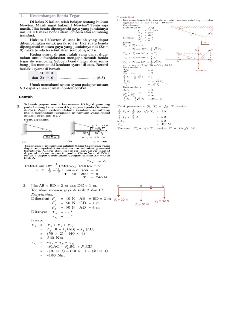 Soal dan Jawaban Fisika: Torsi dan Momen Inersia | PDF