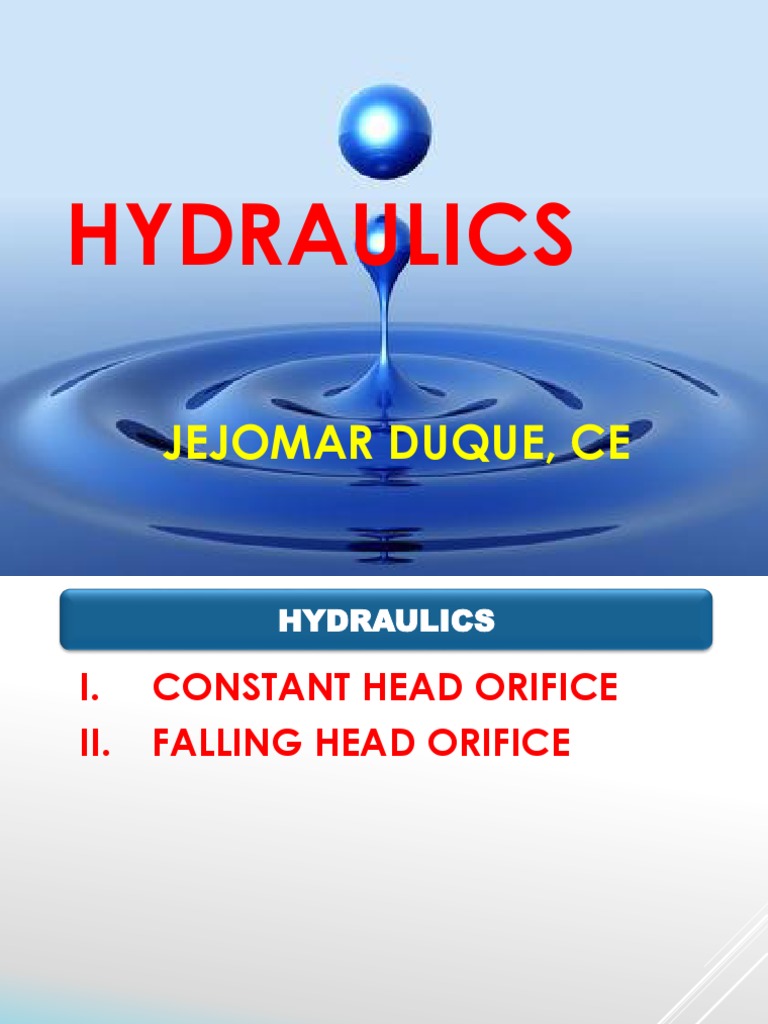 Orifices+ PDF | PDF | Liquids | Civil Engineering
