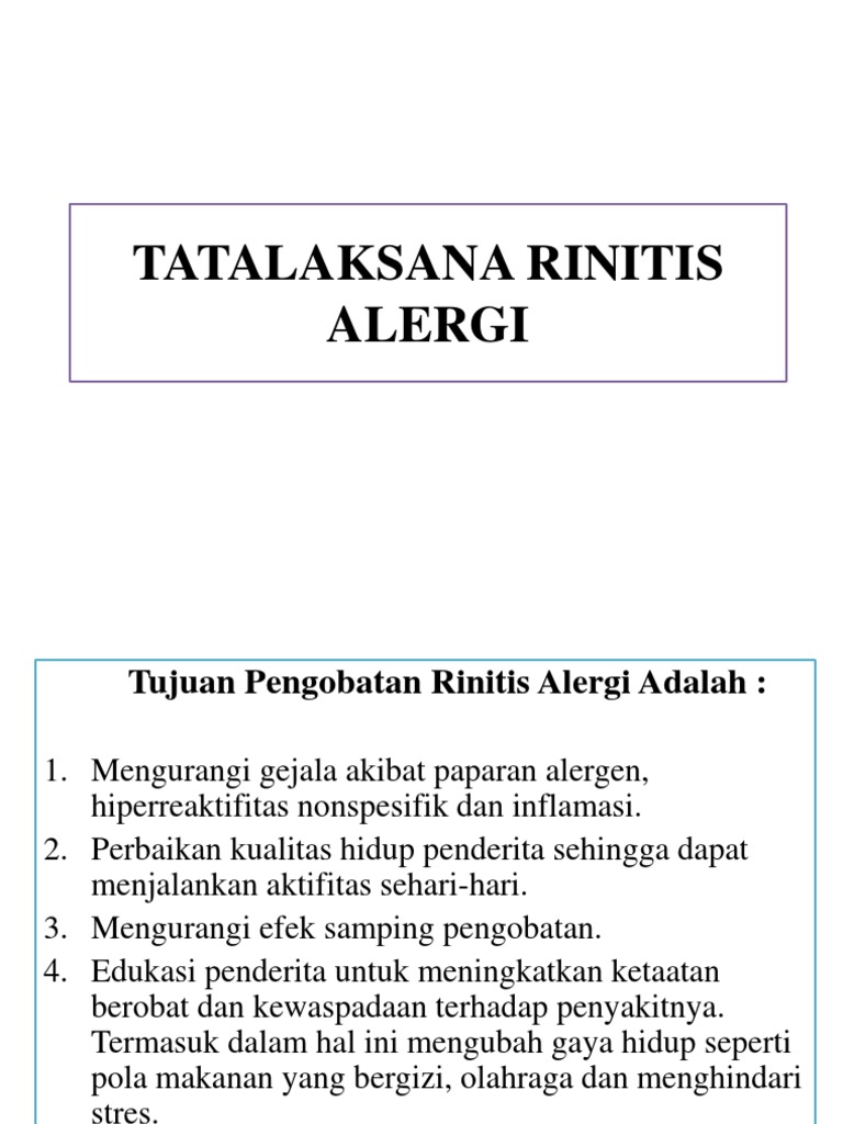 Tatalaksana Rinitis Alergi | PDF