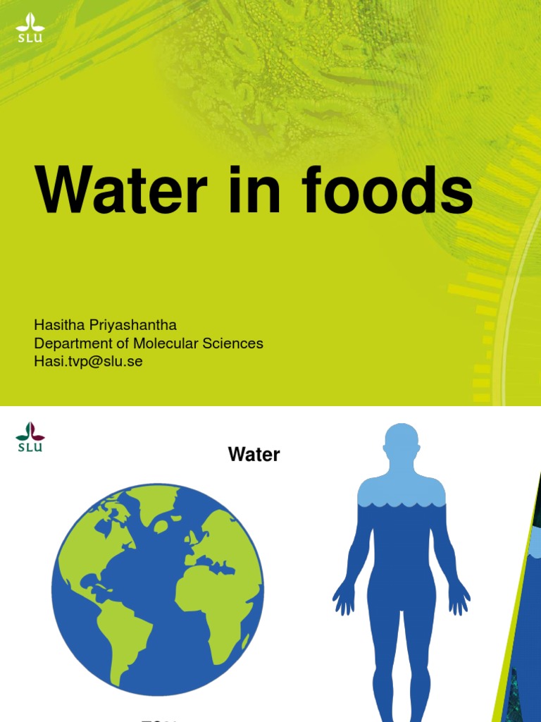 Water in Foods | Download Free PDF | Properties Of Water | Adhesion