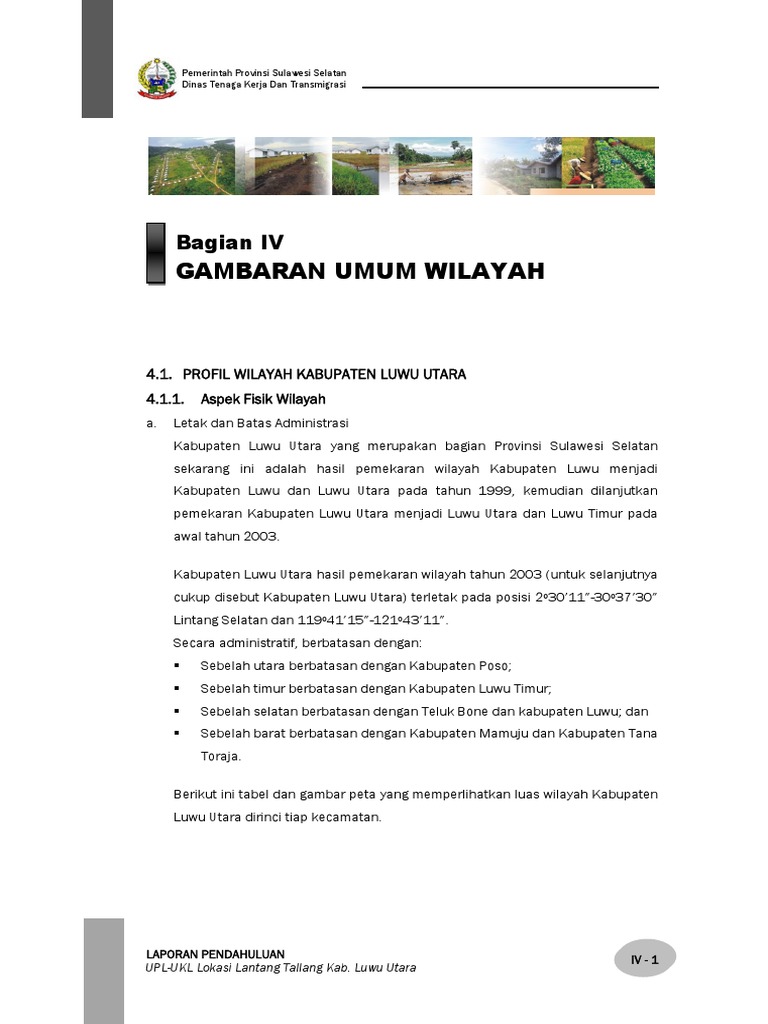 Bagian IV Gambaran Umum Wilayah | PDF
