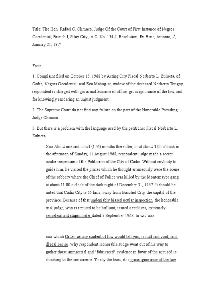 Hon. Rafael C. Climaco | PDF | Judge | Separation Of Powers